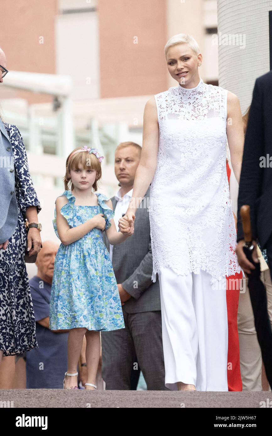 Princess Charlene of Monaco and Princess Gabriella of Monaco attend the ...