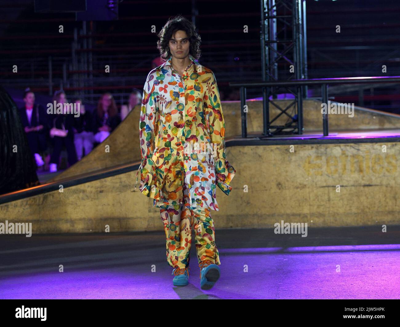 Prague, Czech Republic. 3rd Sep, 2022. A model presents a creation from ...