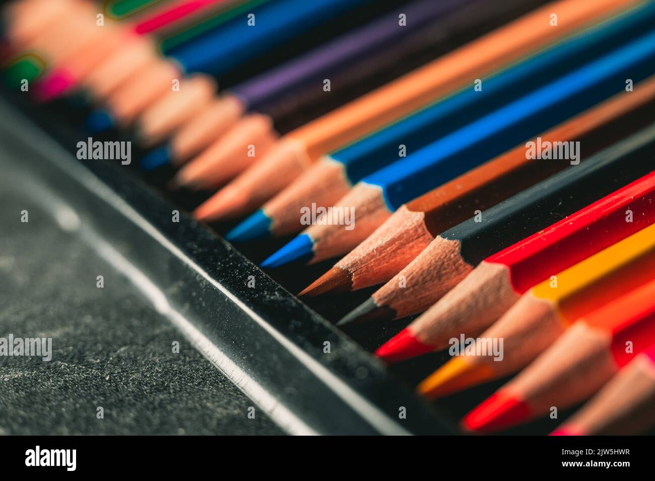 Closeup shot colored pencils hi-res stock photography and images - Alamy
