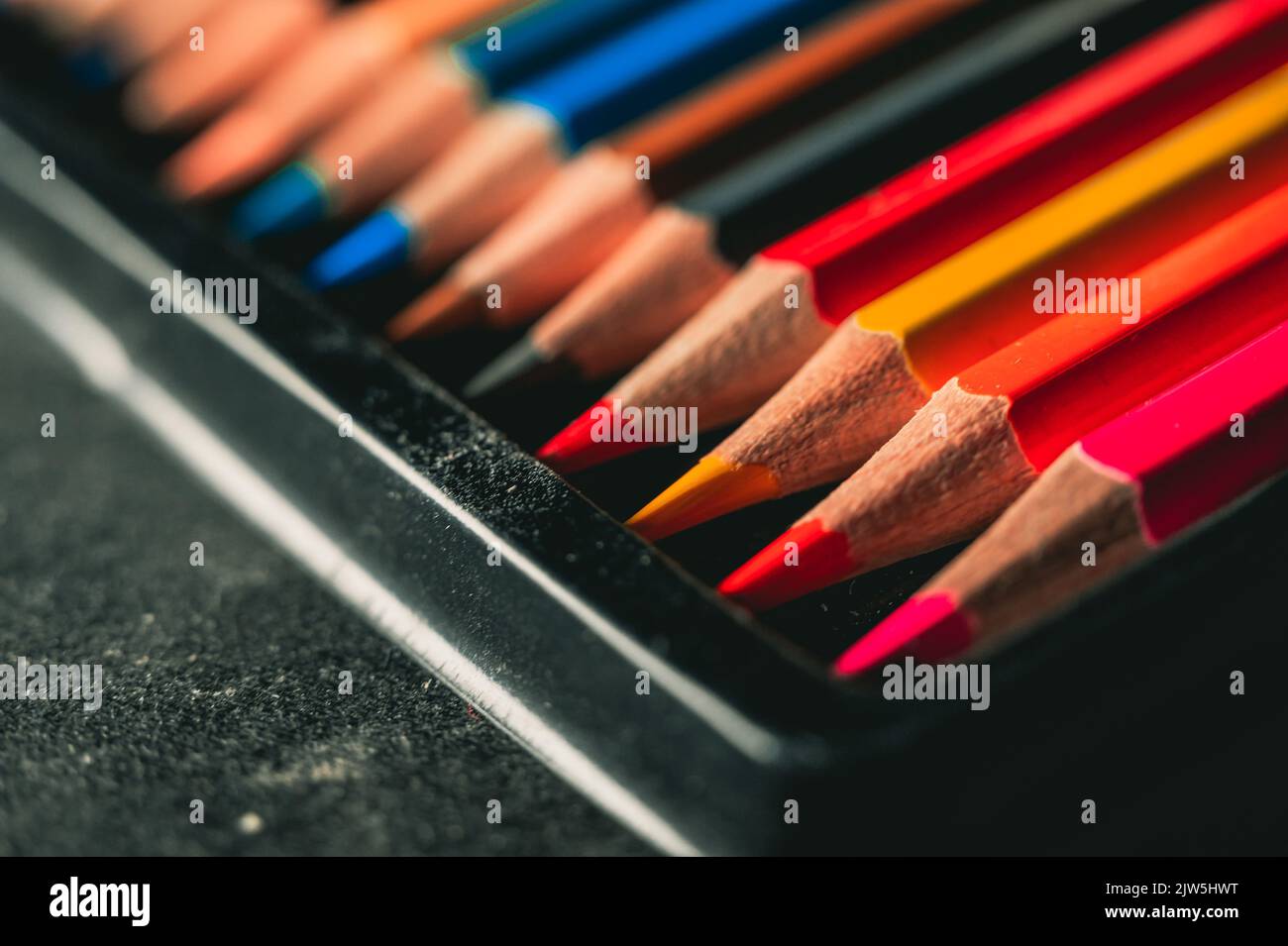 A closeup shot of colored pencils Stock Photo - Alamy