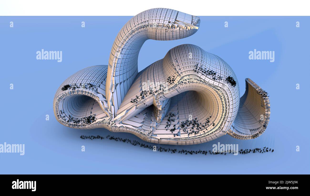 Modeled architectural structure of a snake. Architects, artists ...