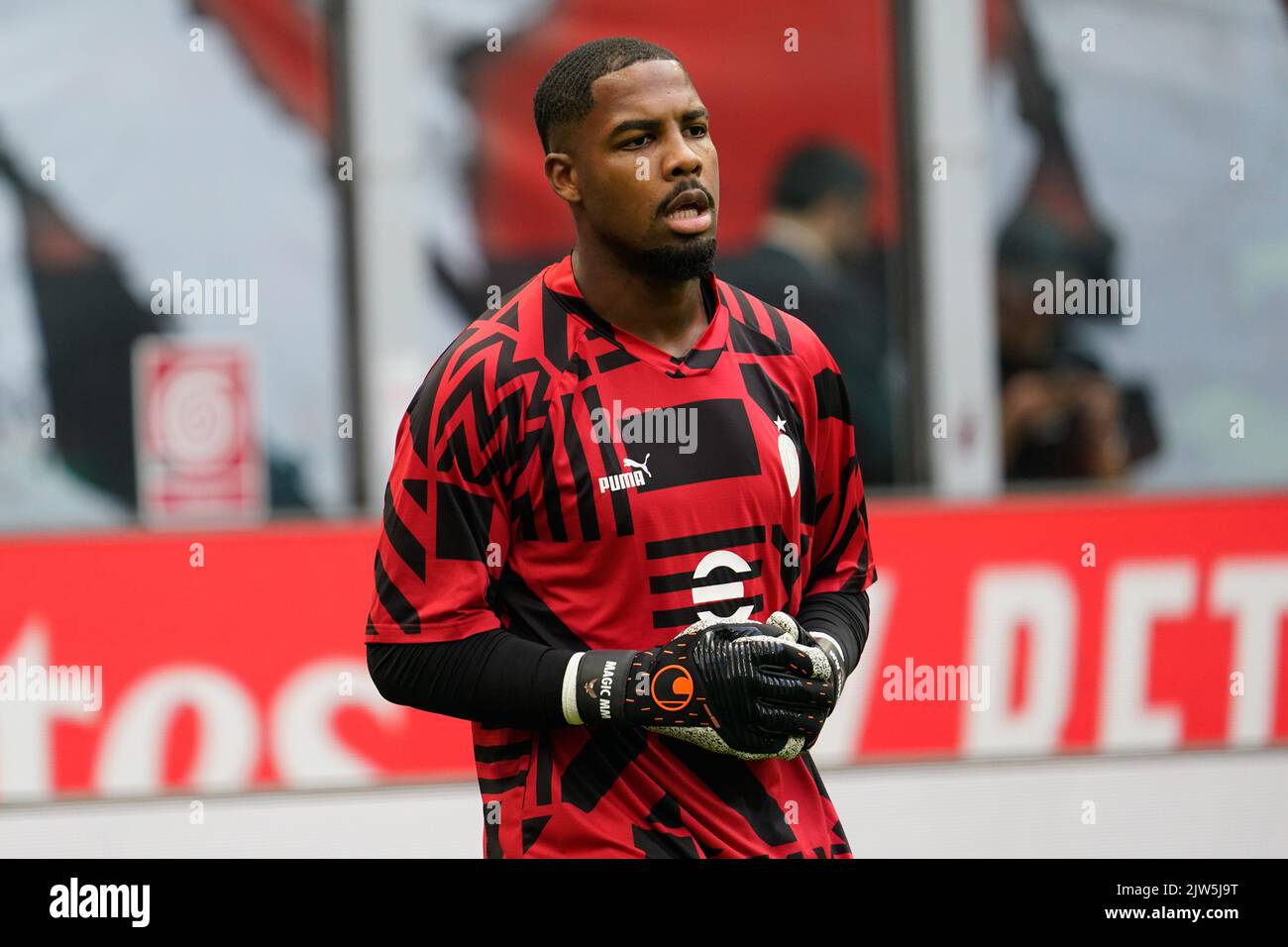 Mike Maignan (#16 AC Milan) during the Italian championship Serie A ...