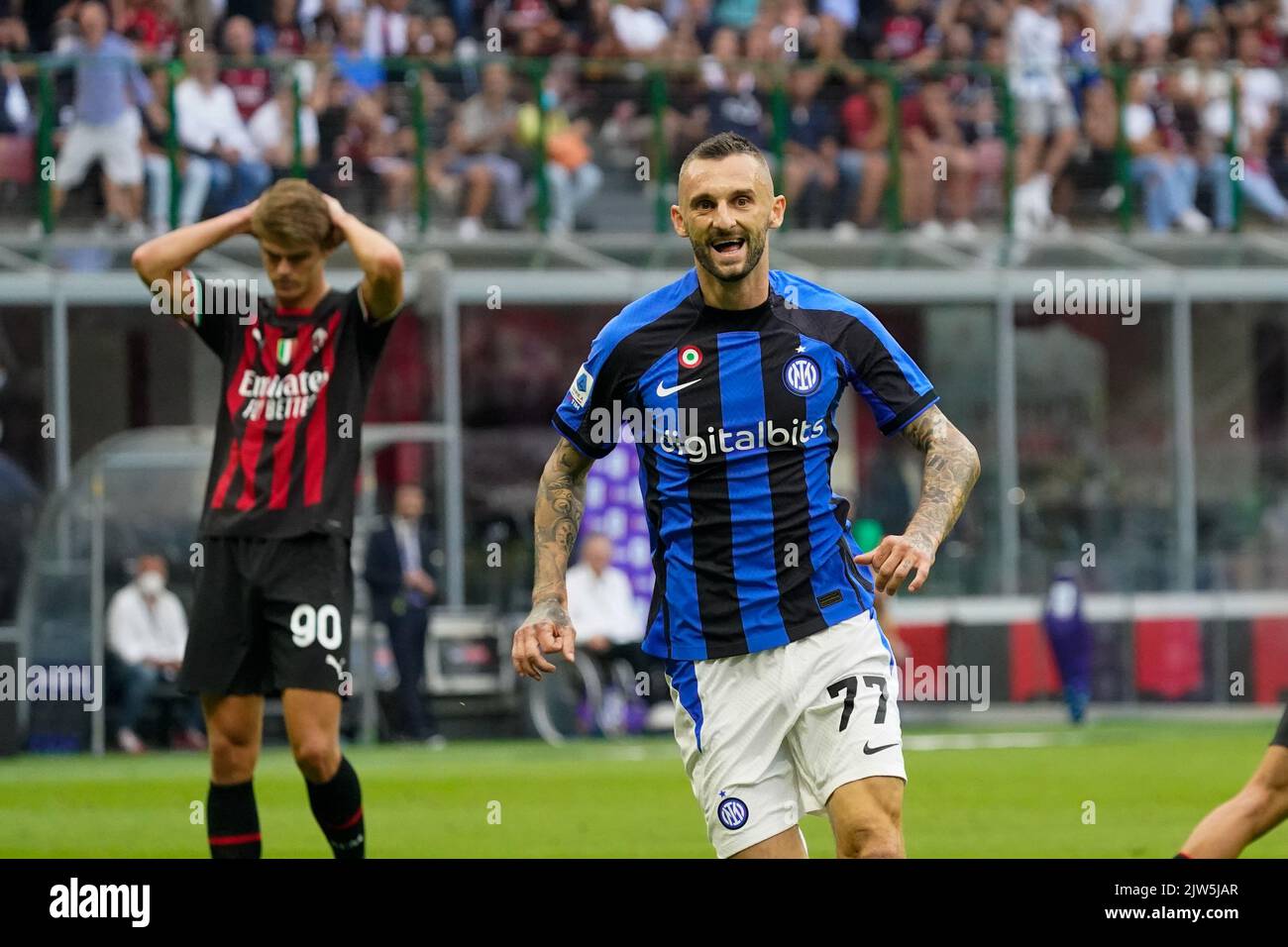 Marcelo Brozovic 77 Fc Inter Goal Celebrate During The Italian