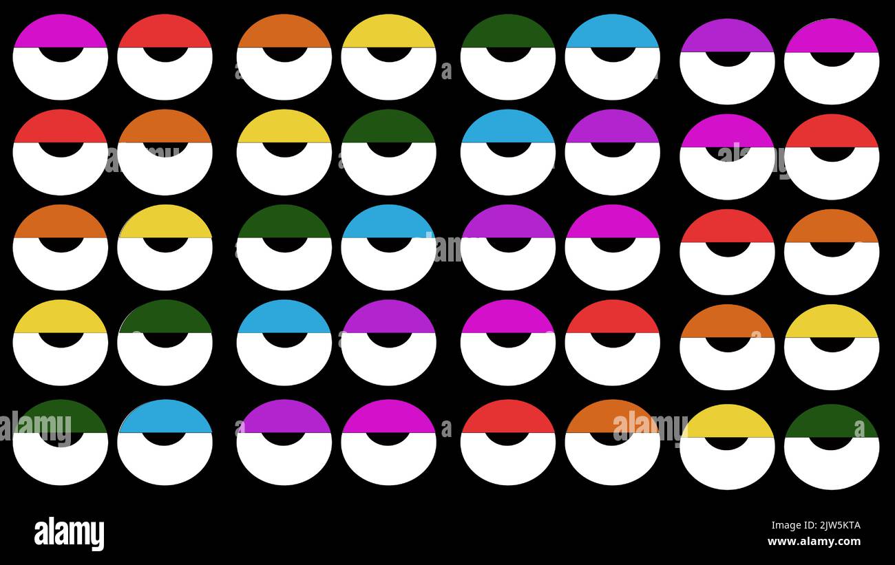 A Pattern Of Eyes With The Color Of Eyelid In Rainbow Spectrum Stock Vector Image And Art Alamy