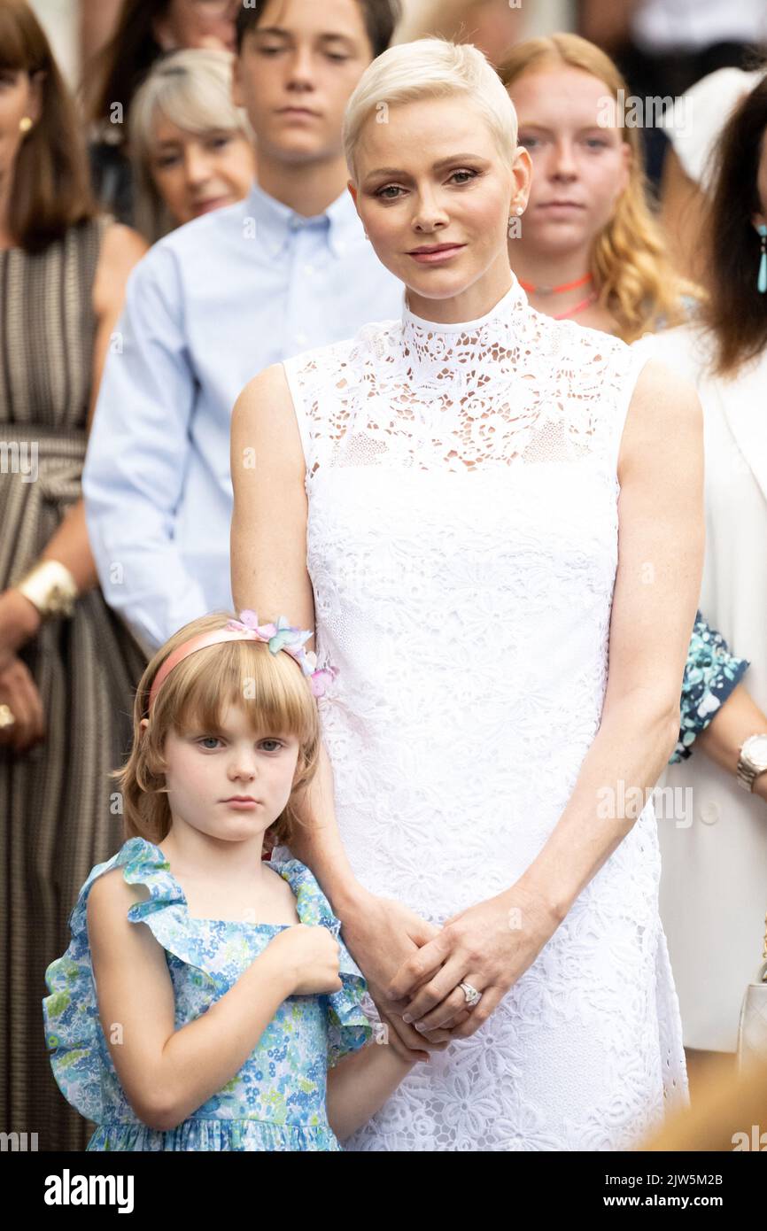 Princess Charlene of Monaco and Princess Gabriella of Monaco attend the ...
