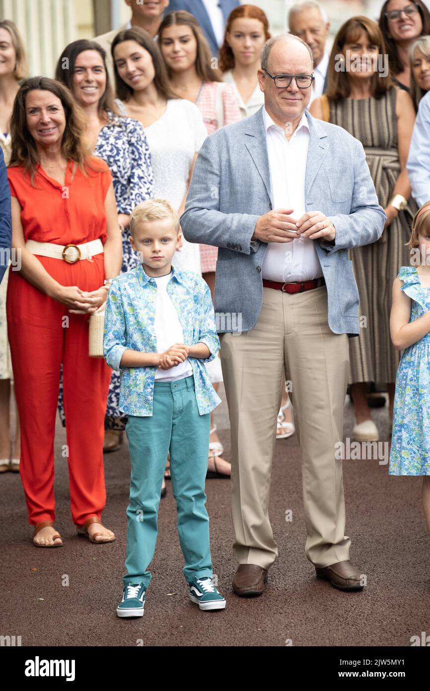Prince Jacques of Monaco and Prince Albert II of Monaco attend the ...