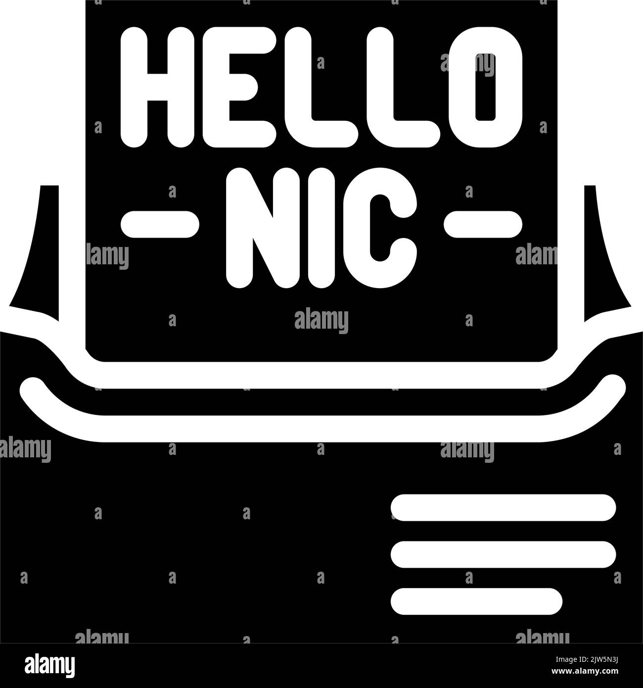 personalized email glyph icon vector illustration Stock Vector Image ...