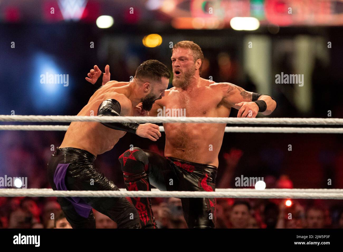 Cardiff, Wales, UK. 3rd Sep, 2022. Edge & Rey Mysterio vs. Finn Bálor ...