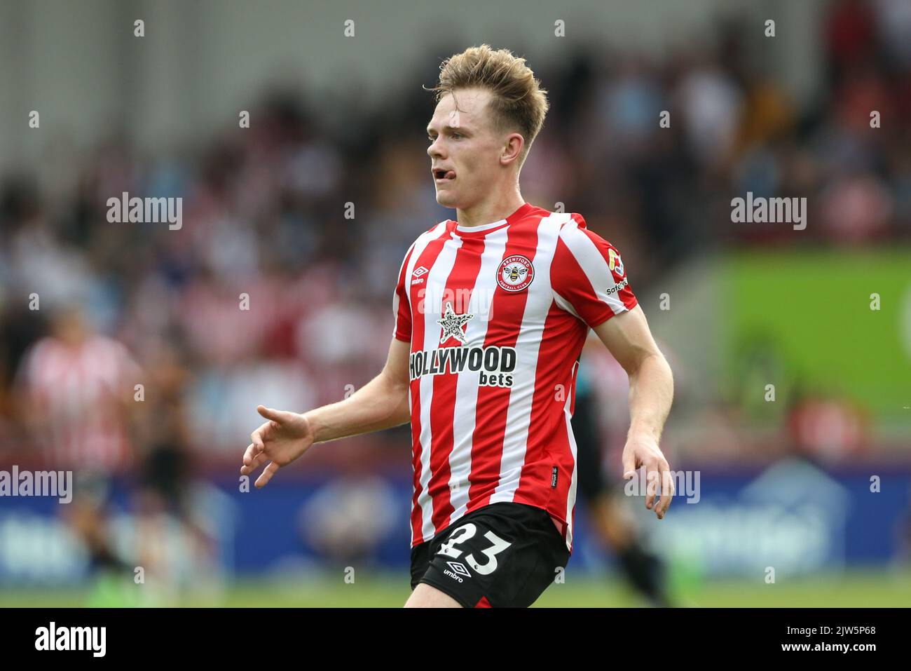 Keane Lewis-Potter #23 of Brentford during the Premier League match ...