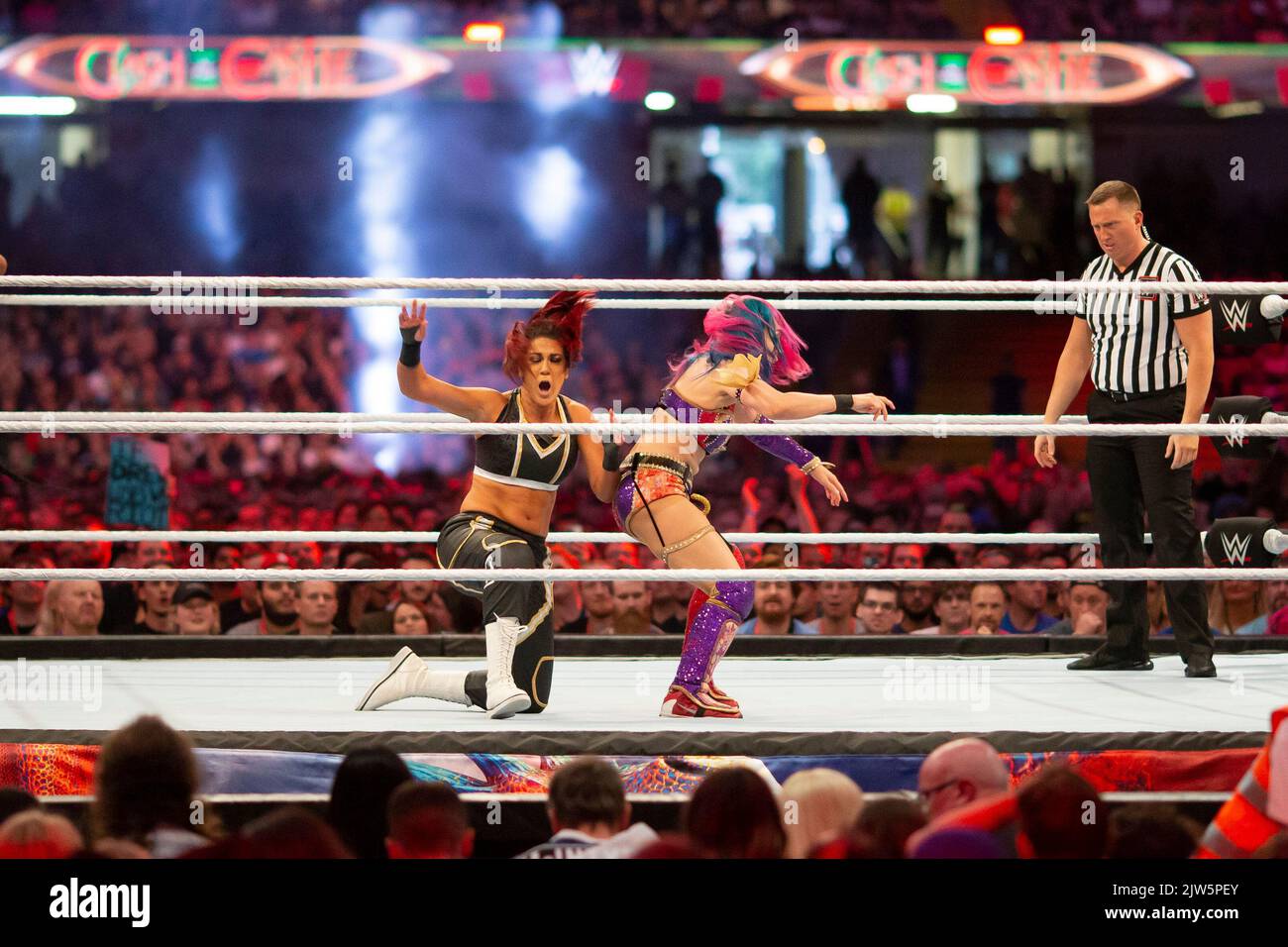 Cardiff, Wales, UK. 3rd Sep, 2022. Bianca Belair, Alexa Bliss & Asuka ...