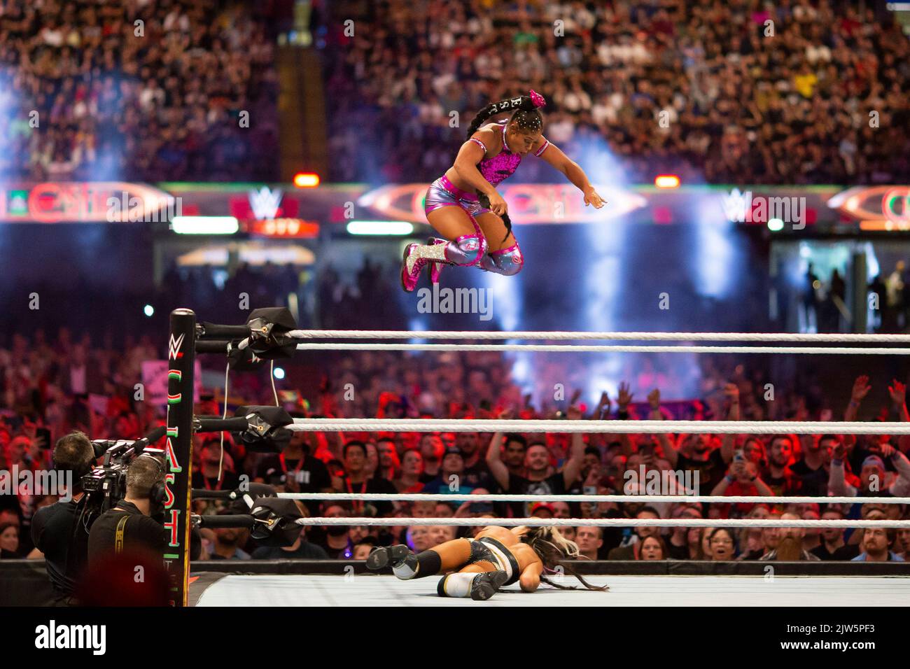 Cardiff, Wales, UK. 3rd Sep, 2022. Bianca Belair, Alexa Bliss & Asuka ...