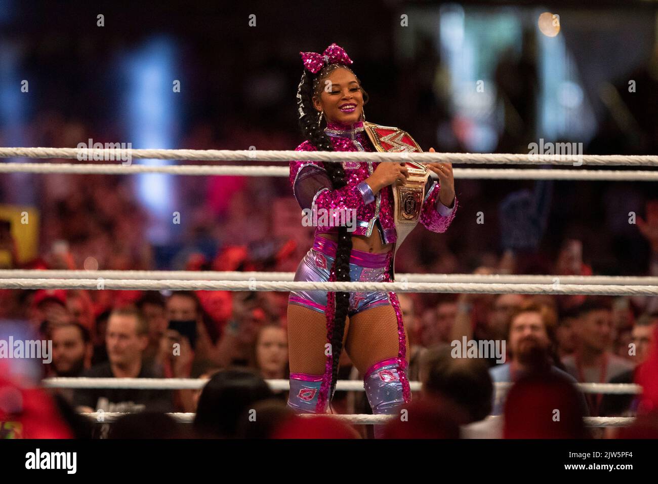 Cardiff, Wales, UK. 3rd Sep, 2022. Bianca Belair, Alexa Bliss & Asuka ...