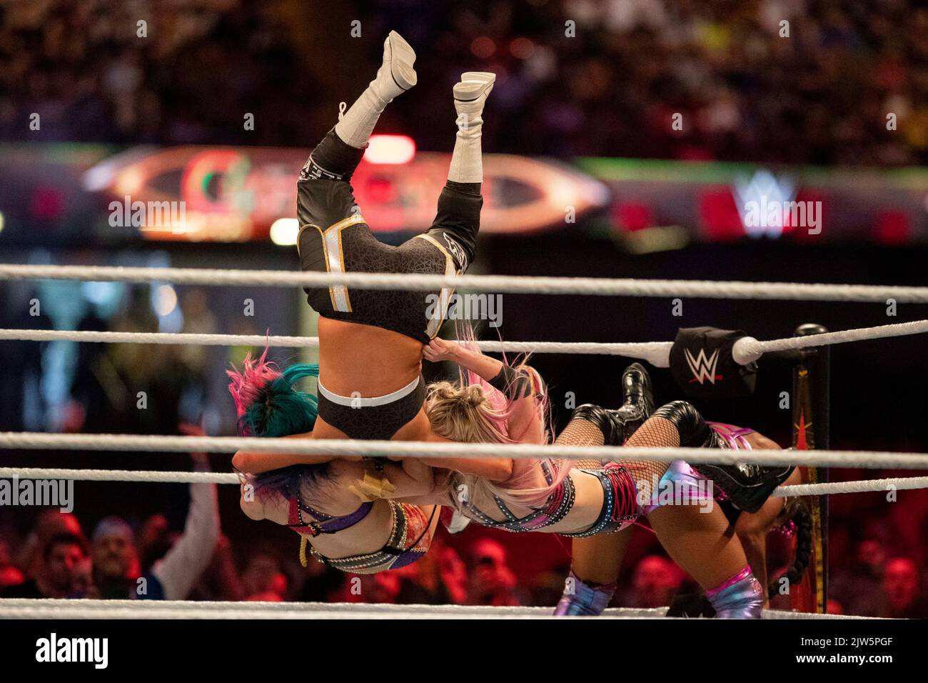 Cardiff, Wales, UK. 3rd Sep, 2022. Bianca Belair, Alexa Bliss & Asuka ...