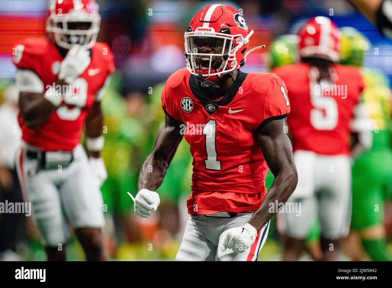 Georgia Bulldogs wide receiver Marcus Rosemy-Jacksaint (1) during the NCAA College Football ...