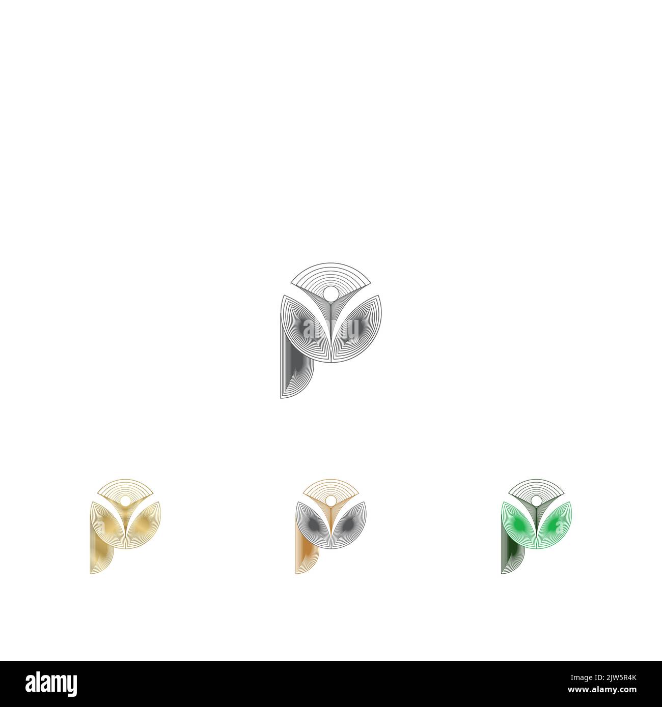 P, PP, Abstract initial monogram letter alphabet logo design Stock ...