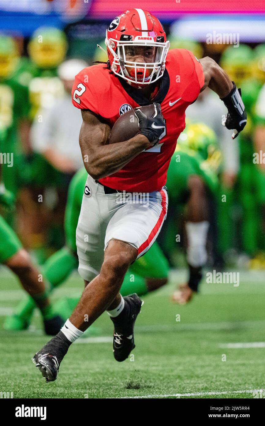 Georgia Bulldogs running back Kendall Milton (2) during the NCAA ...