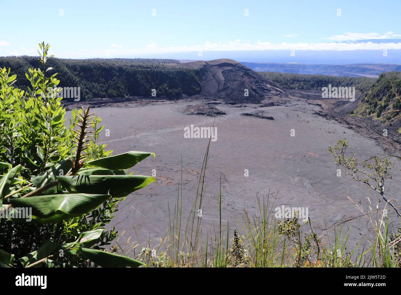 Volcanoes National Park Overlook with Greenery Stock Photo - Alamy