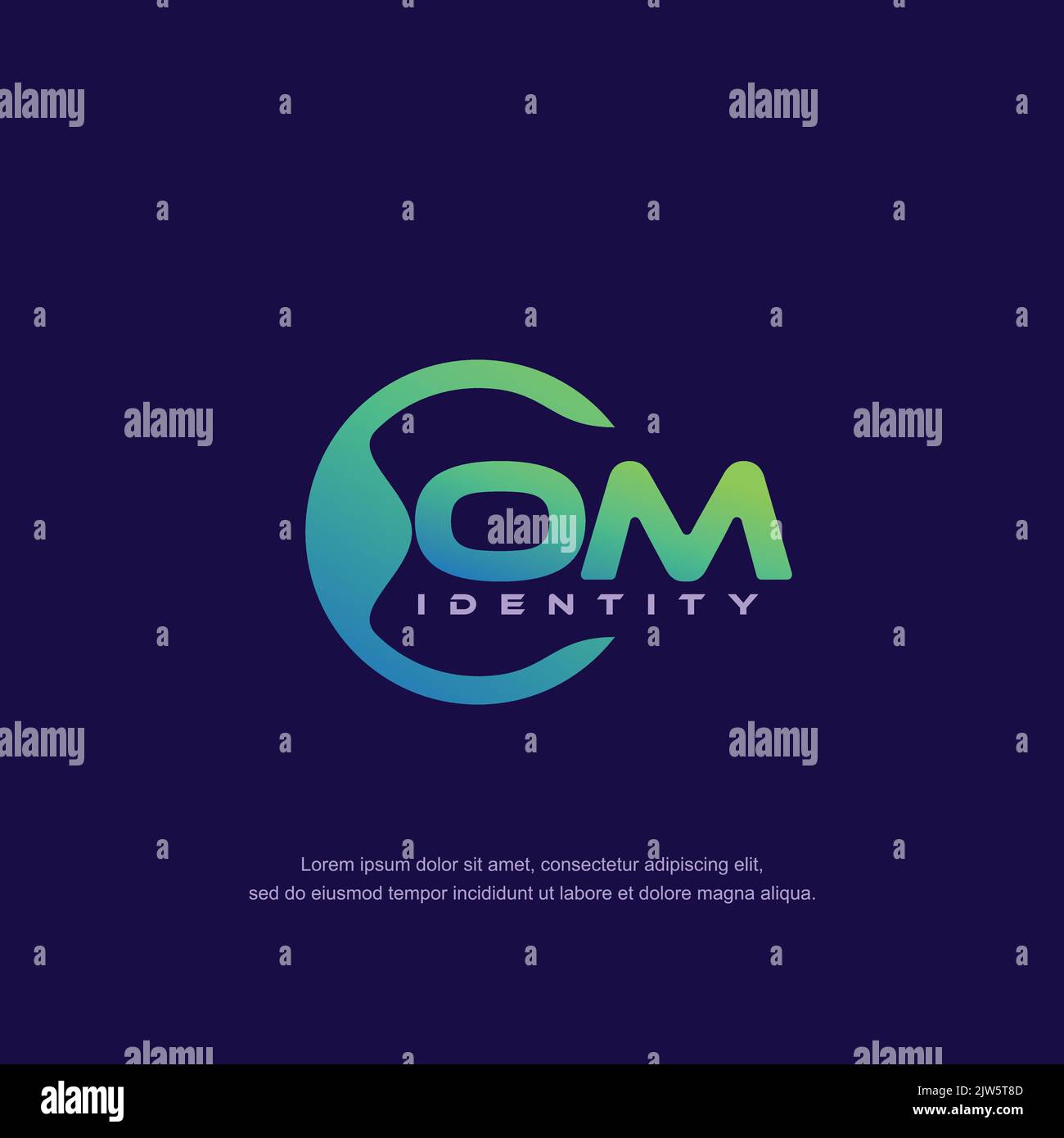 OM Initial letter circular line logo template vector with gradient ...