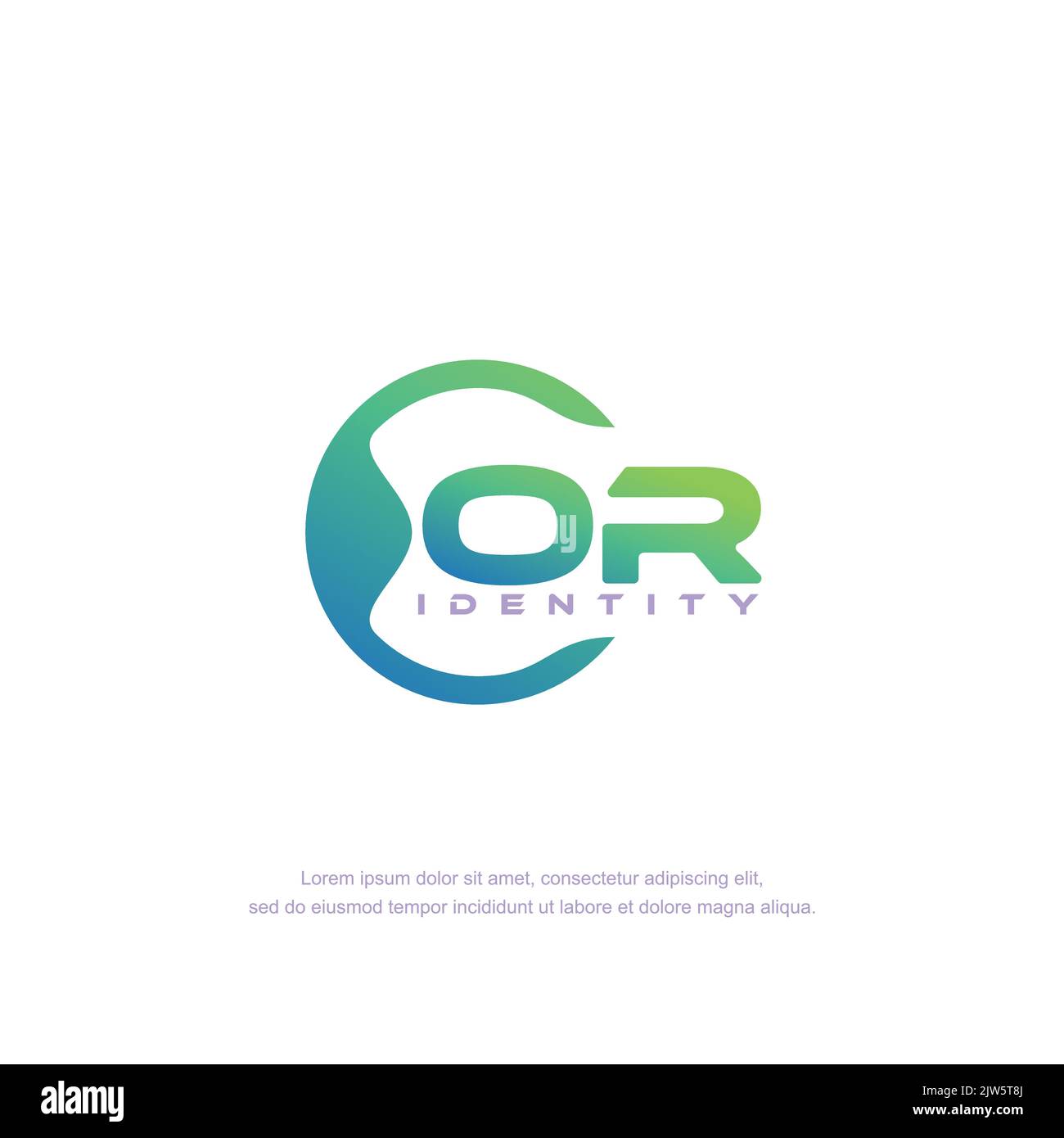 OR Initial letter circular line logo template vector with gradient ...