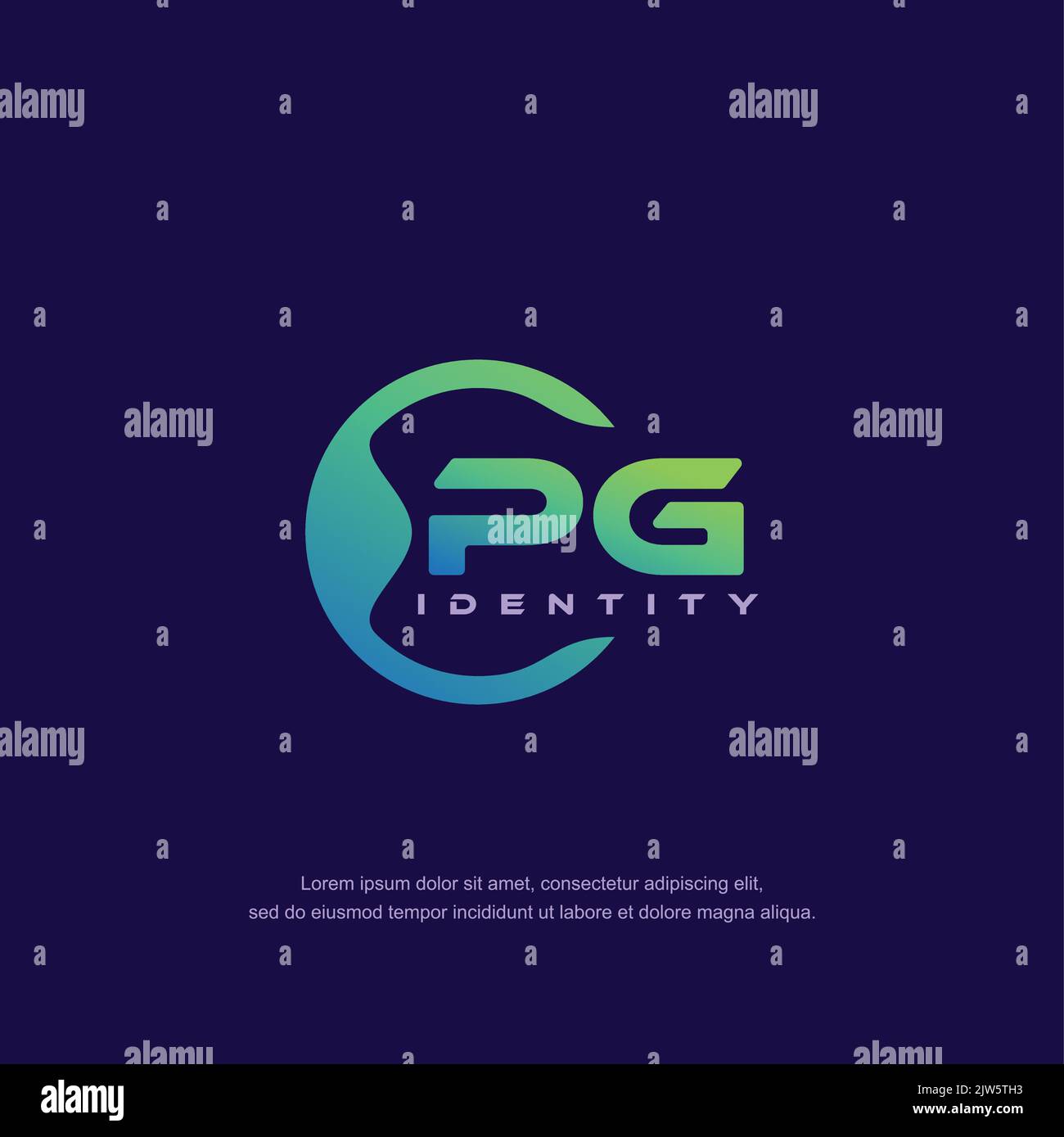 PG Initial letter circular line logo template vector with gradient ...