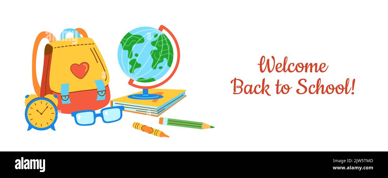 Back to School welcome banner. Web page design template poster template ...