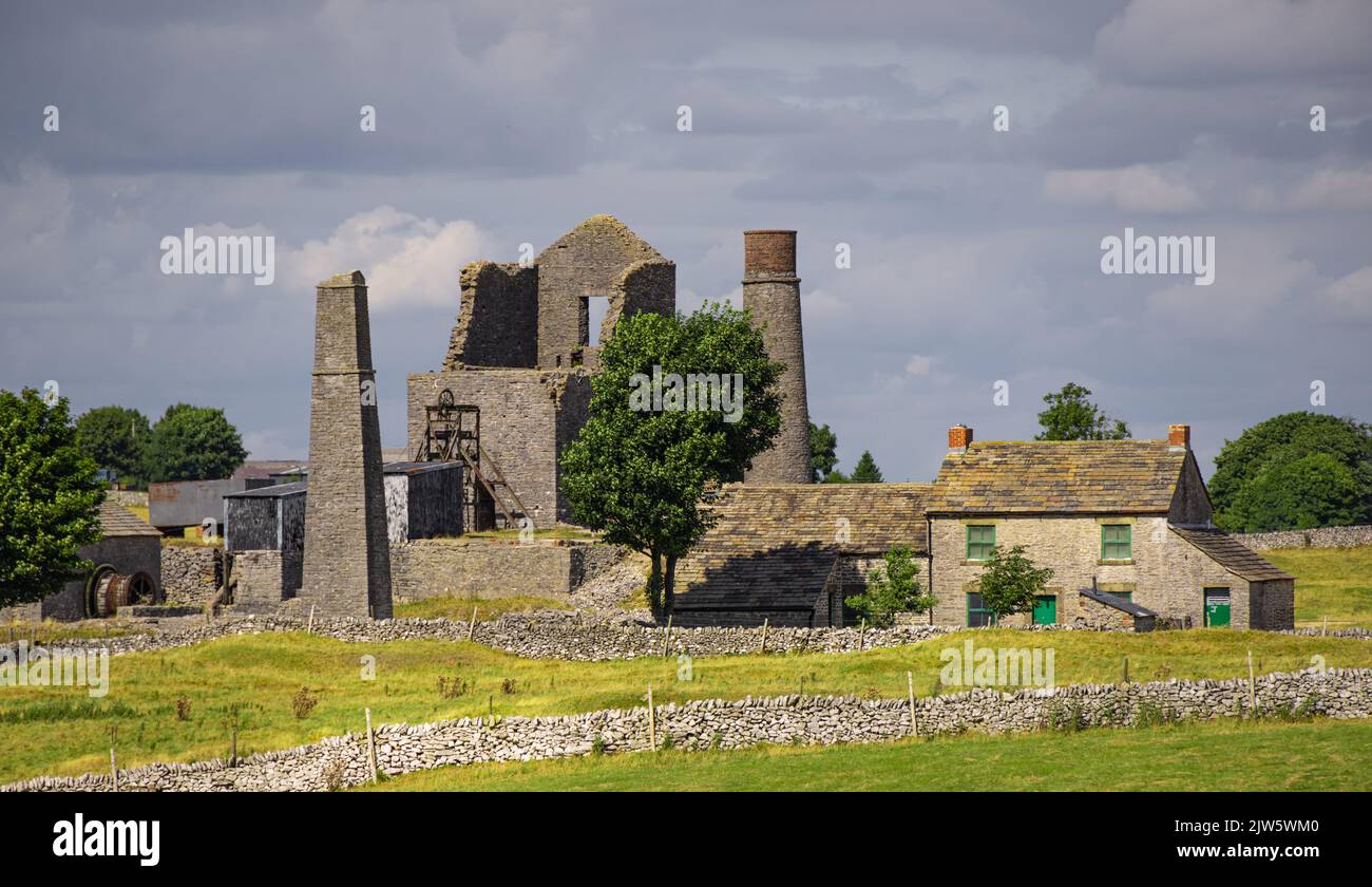 Ancient Ruins of Magpie Mine in the Peak District Stock Photo - Alamy