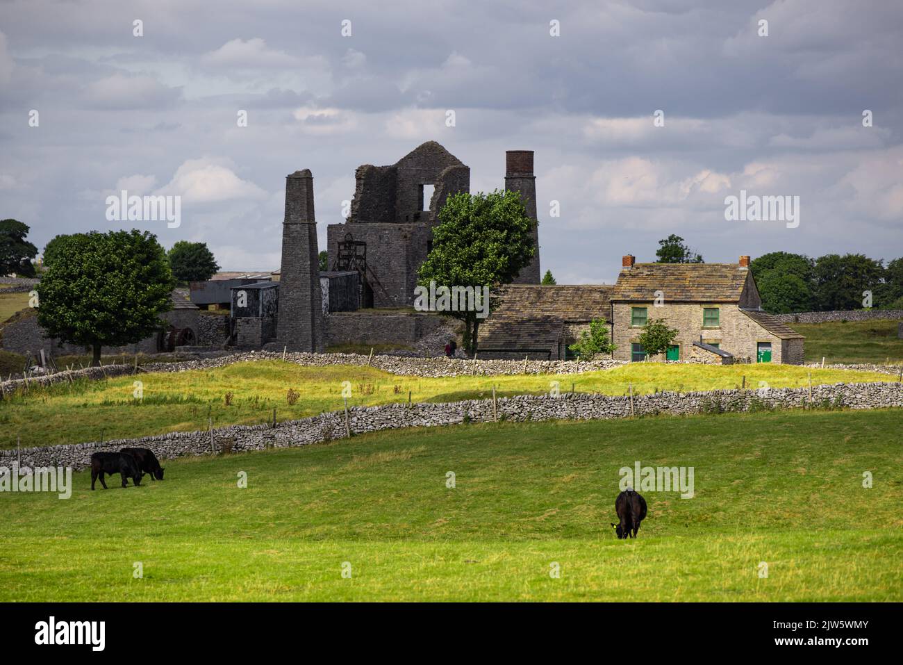 Ancient Ruins of Magpie Mine in the Peak District Stock Photo - Alamy