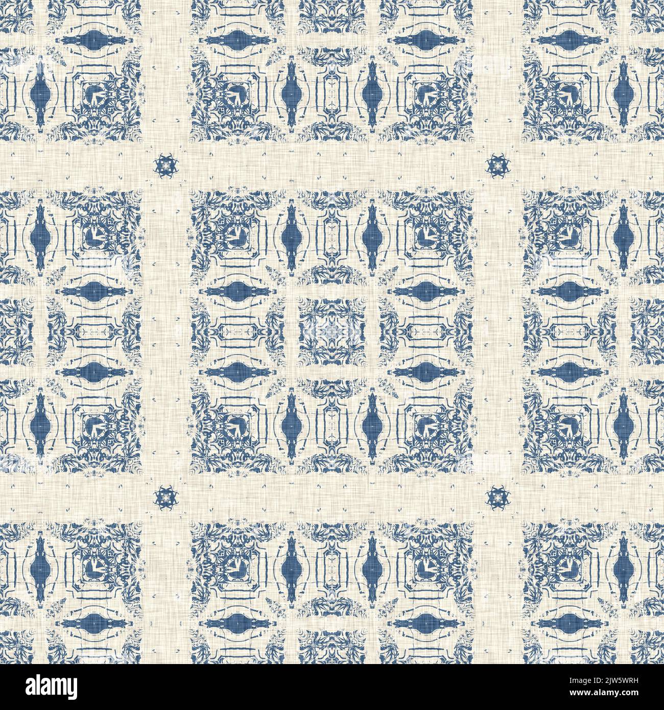 French blue quilt printed fabric pattern for shabby chic home decor ...