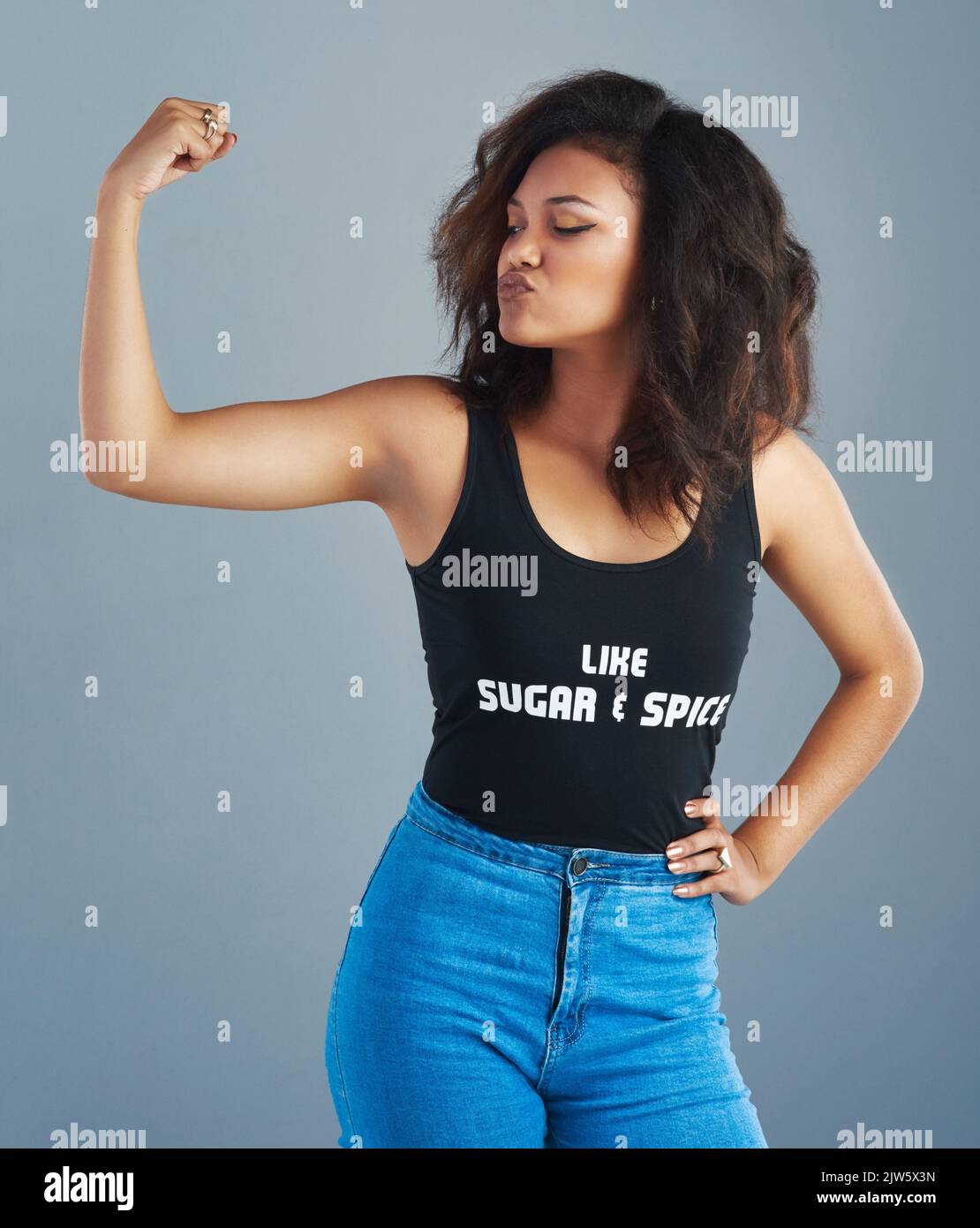 Strong powerful woman hi-res stock photography and images - Alamy