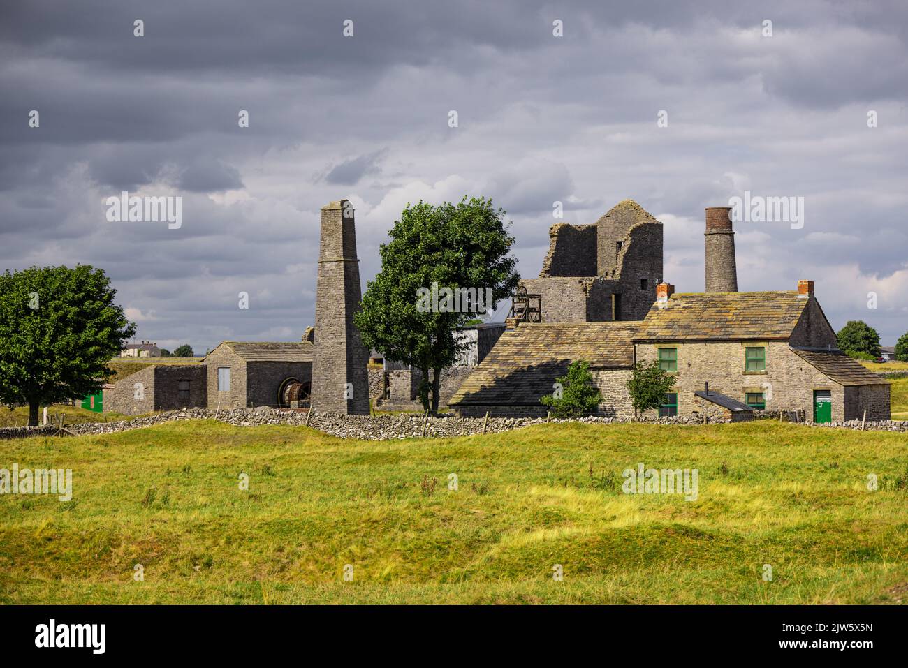 Ancient Ruins of Magpie Mine in the Peak District Stock Photo - Alamy