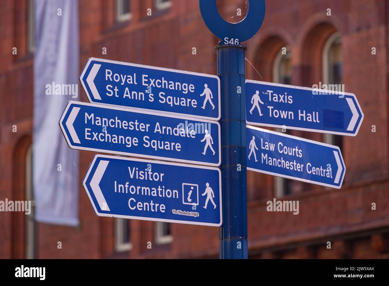 Direction signs in the city of Manchester Stock Photo - Alamy