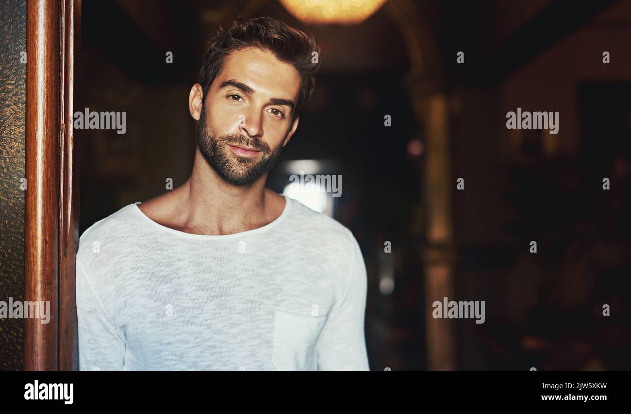 I like to keep my style simple. Portrait of a handsome man dressed in ...