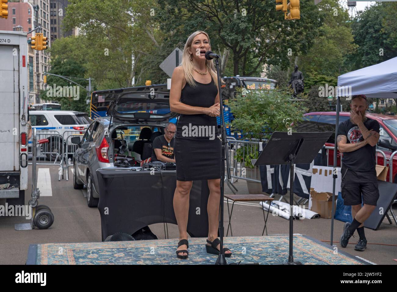 NEW YORK, NY - AUGUST 27, 2022: Peta's Ashley Byrne speaks at The ...