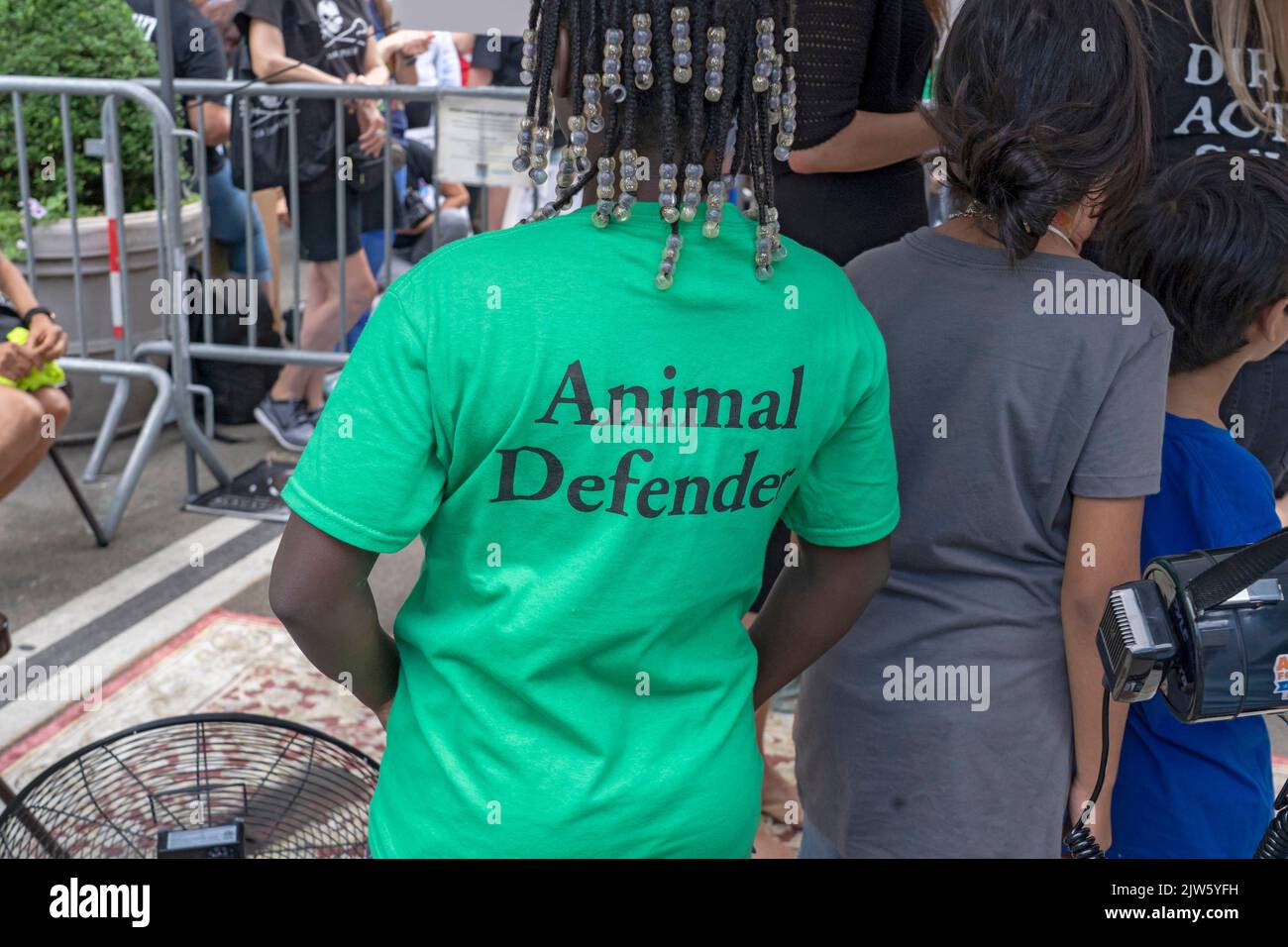 NEW YORK, NY - AUGUST 27, 2022: Hundreds of animal rights activists ...