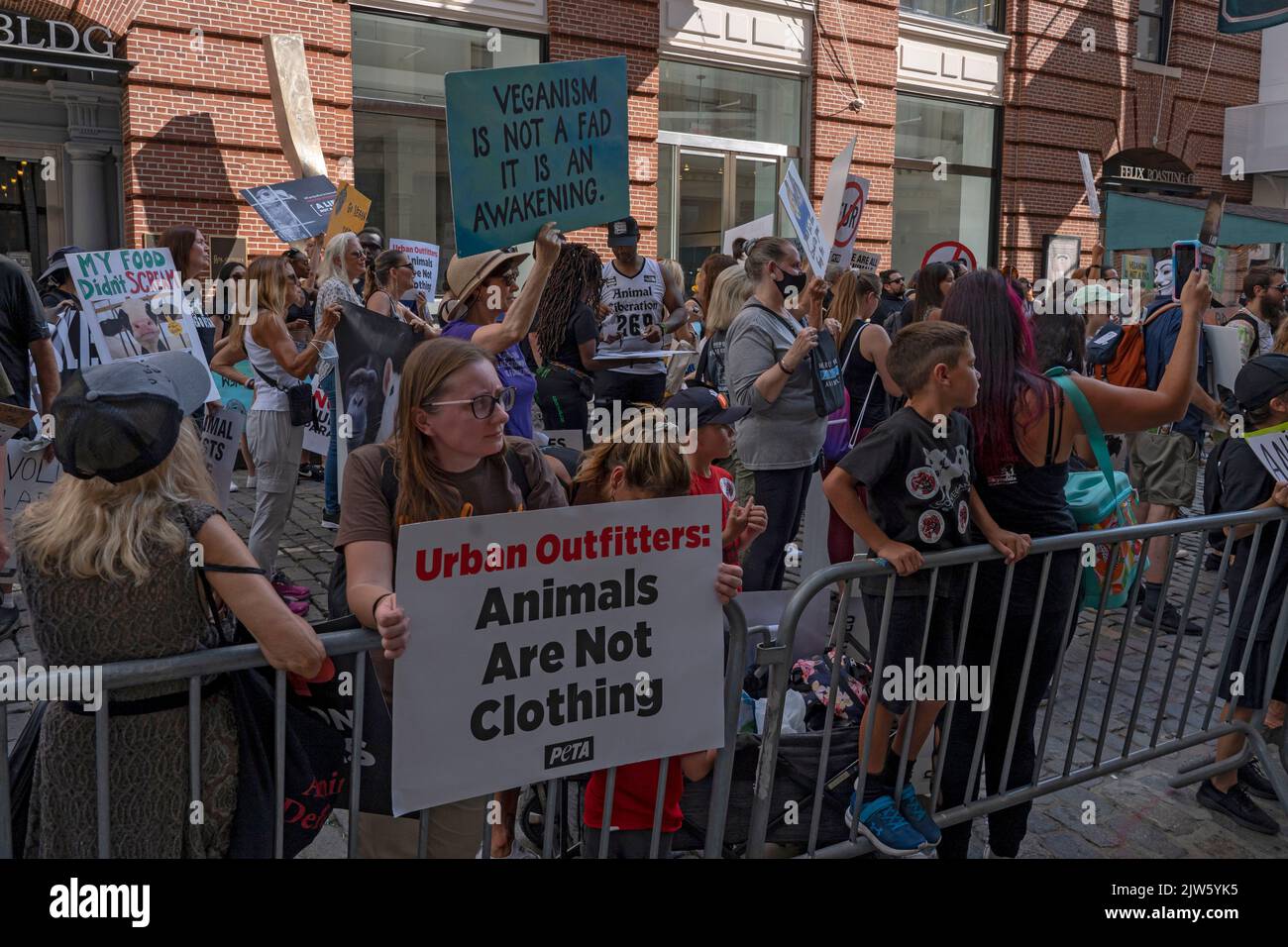 NEW YORK, NY - AUGUST 27, 2022: Hundreds of animal rights activists ...