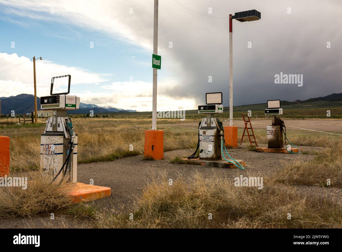 Abandoned gas station in rural Utah with three gas pumps damaged by ... Abandoned gas station in rural Utah with three gas pumps damaged by ...