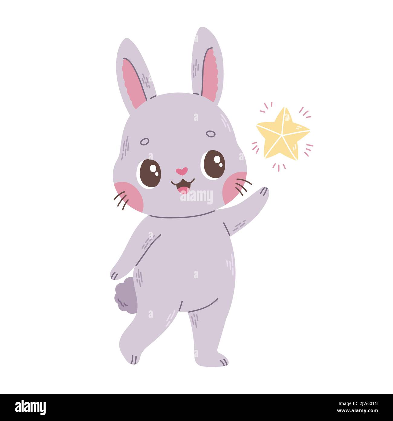 Children with rabbit Stock Vector Images - Alamy