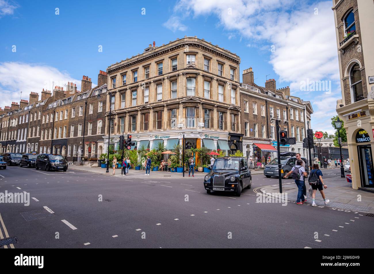 London, UK - August 21, 2022: The exterior of the TAS Restaurant on ...