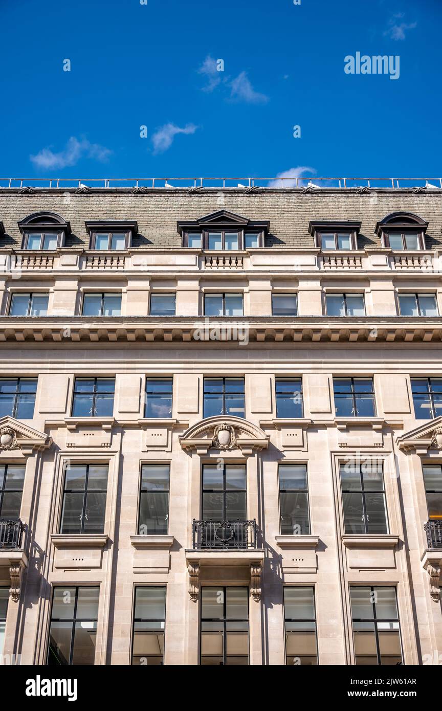 Facades of grand building on Regent Stree in London, the UK's grand ...