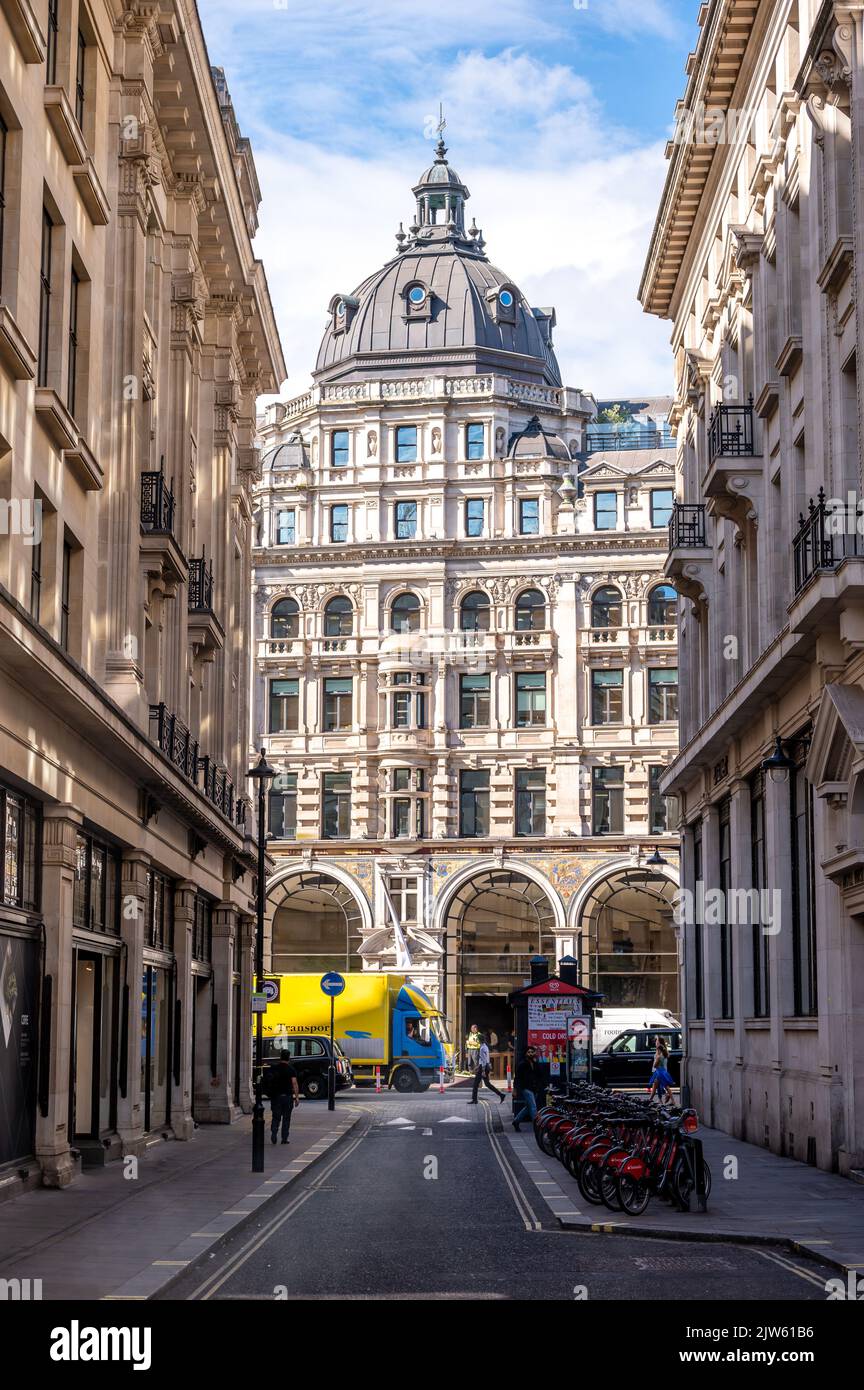 London, UK - August 23, 2022: Facades of grand building on Regent Stree ...