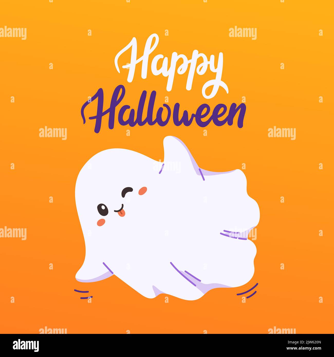 Happy Halloween party banner with ghost vector Stock Vector Image & Art ...