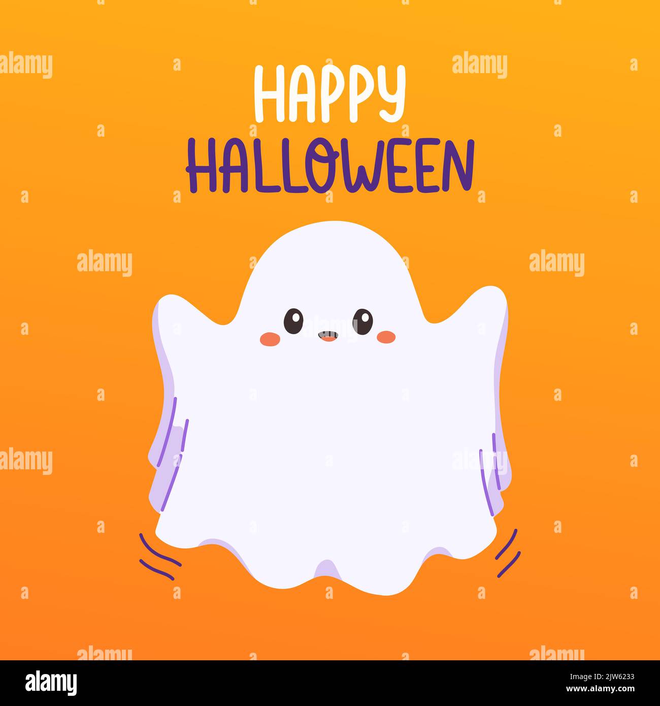 Happy Halloween party banner with ghost vector Stock Vector Image & Art ...
