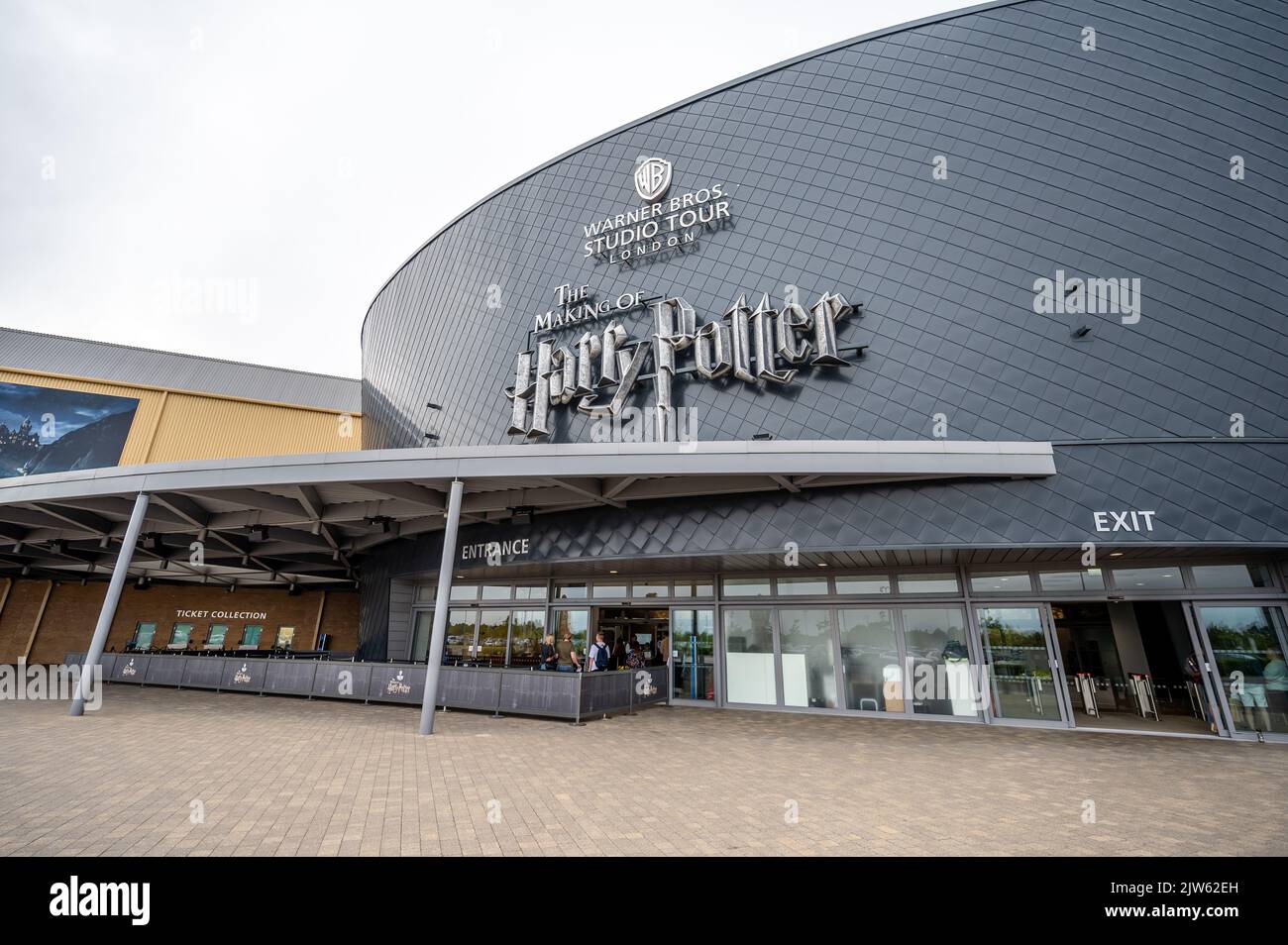 Leavesden, UK - August 23, 2022: Outside the main entrance to the ...