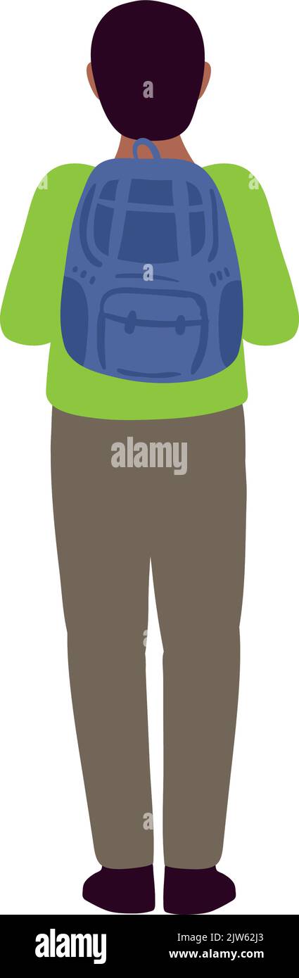 back view student with bag Stock Vector Image & Art - Alamy