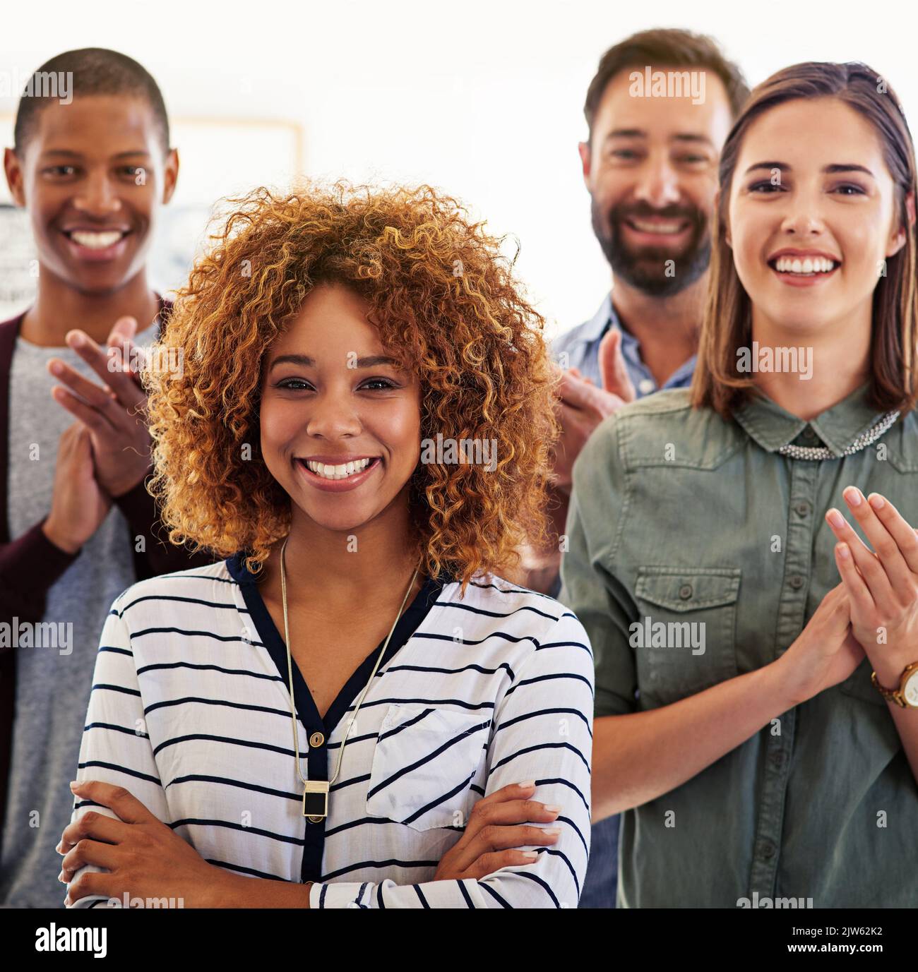 My team always delivers. Portrait of a team of colleagues working ...