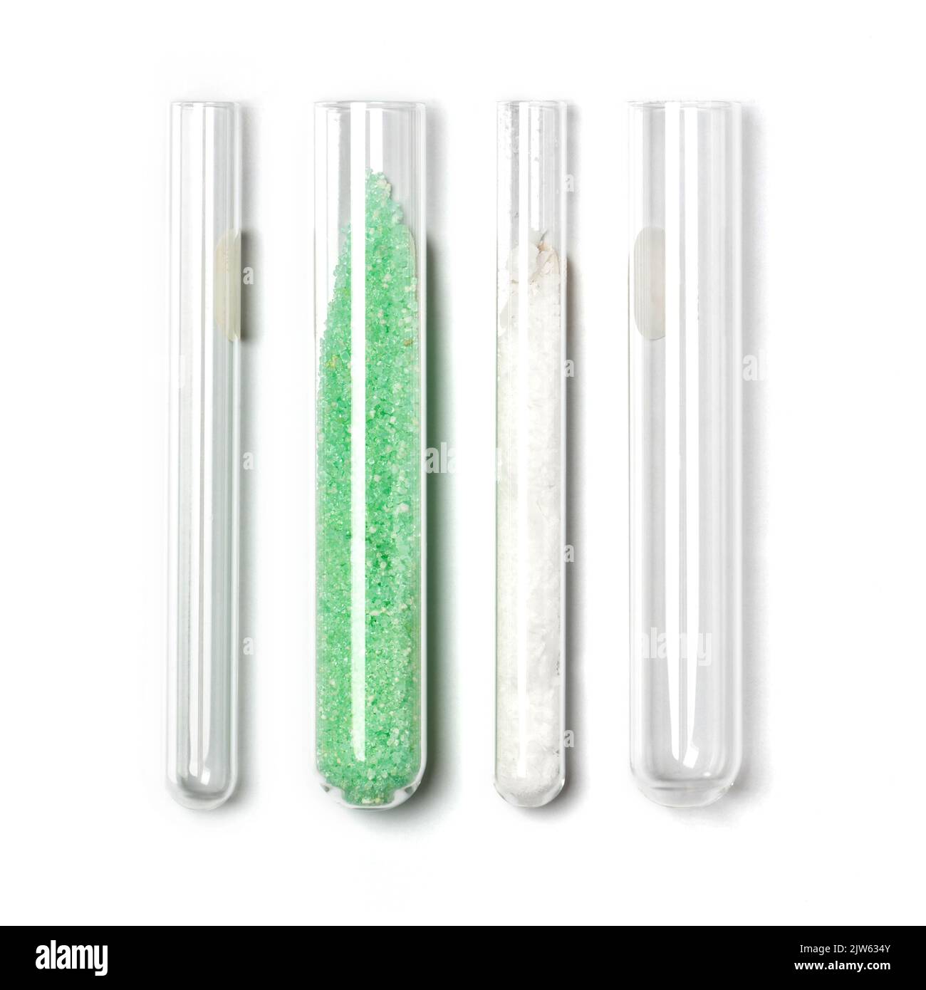 Closeup chemical ingredient on white laboratory table. Cetyl Esters Wax ...