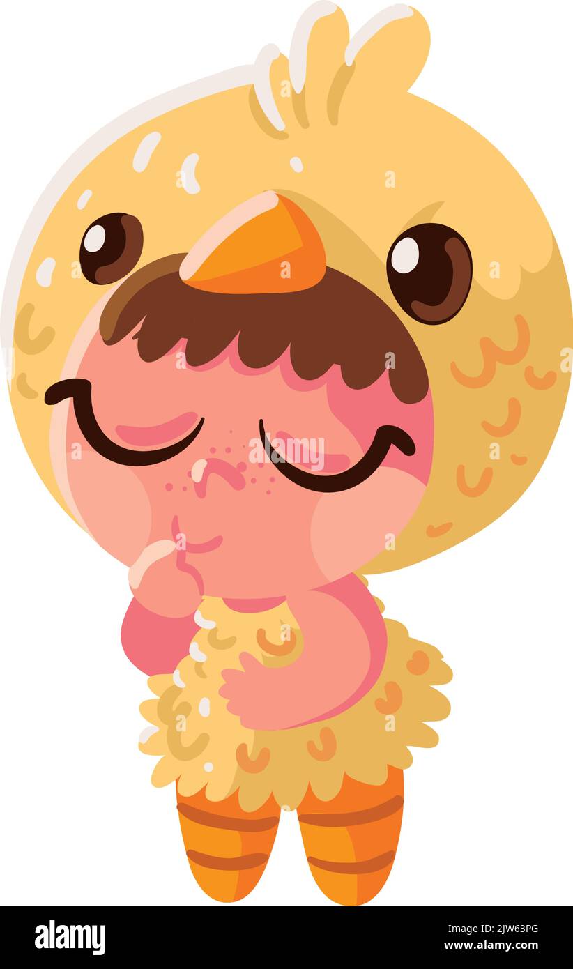 cute girl in chicken costume halloween Stock Vector Image & Art - Alamy