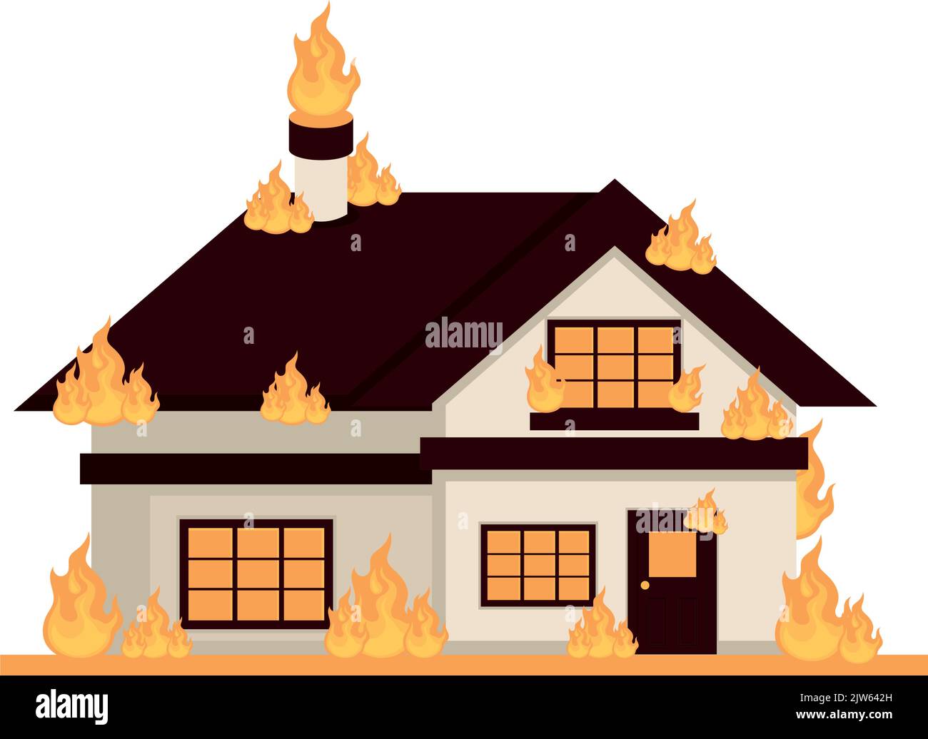 Fire in residential home Cut Out Stock Images & Pictures - Alamy