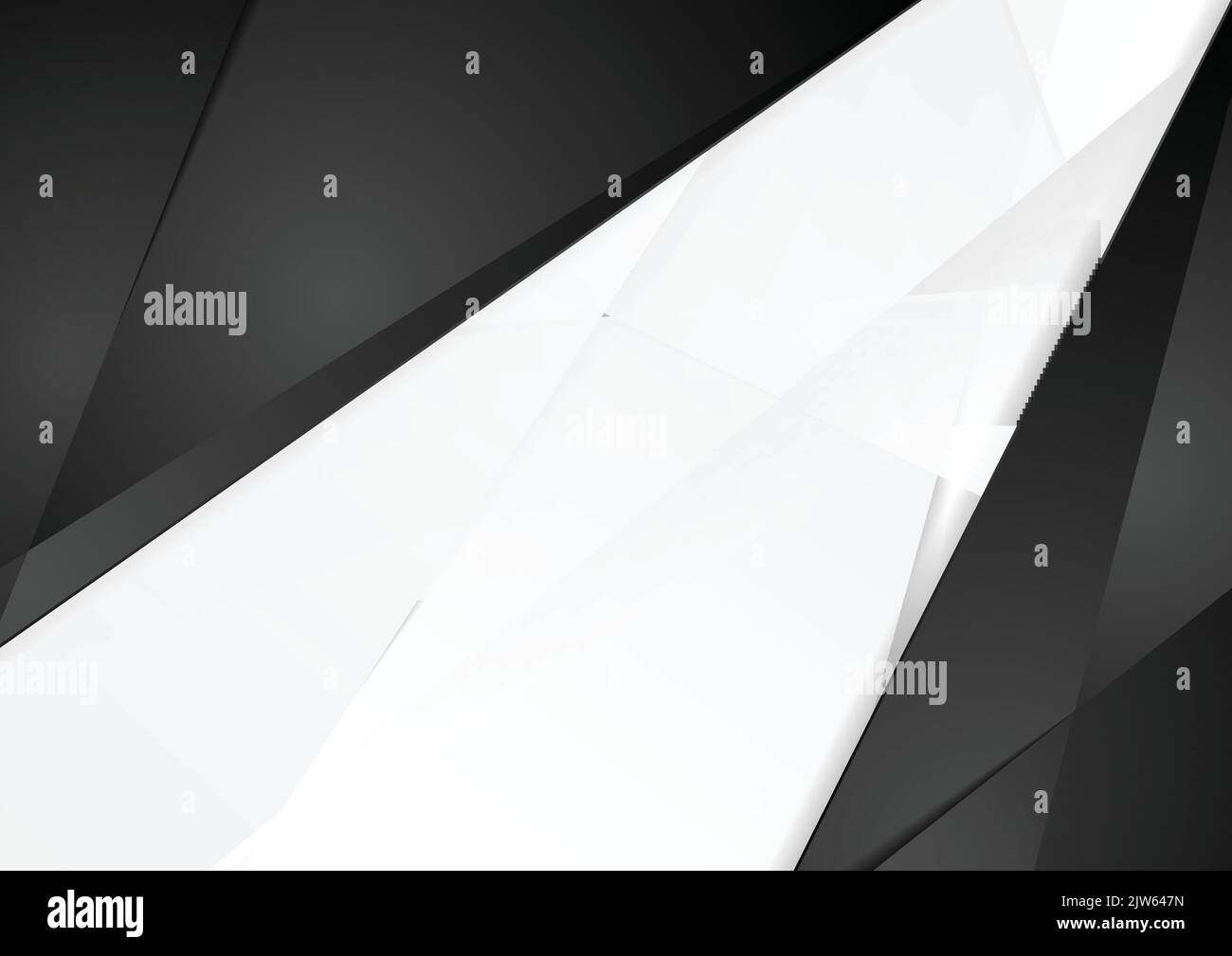 Abstract black and white technology polygonal corporate background ...