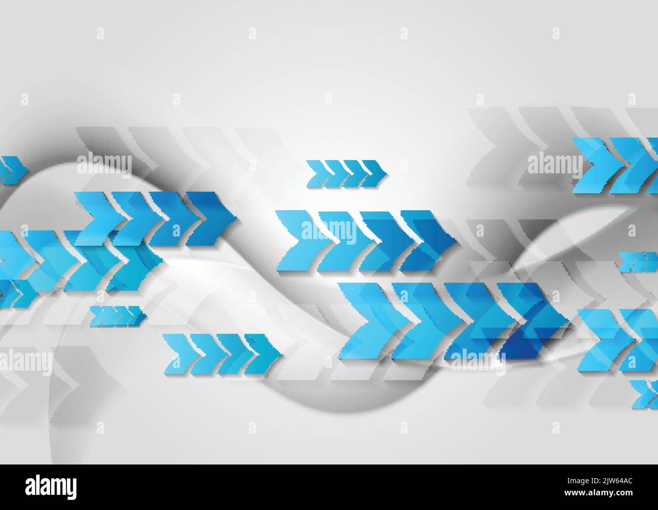 Blue arrows and grey waves technology abstract background. Vector ...